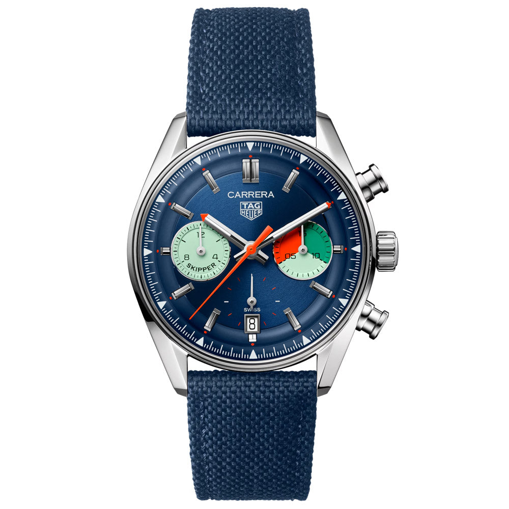 TAG Heuer Carrera Skipper 39mm Blue Dial Automatic Chronograph Gents W