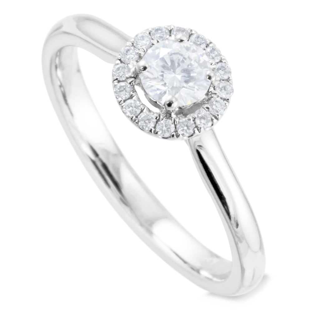 The Protea Platinum Round Brilliant Cut Diamond Engagement Ring With D