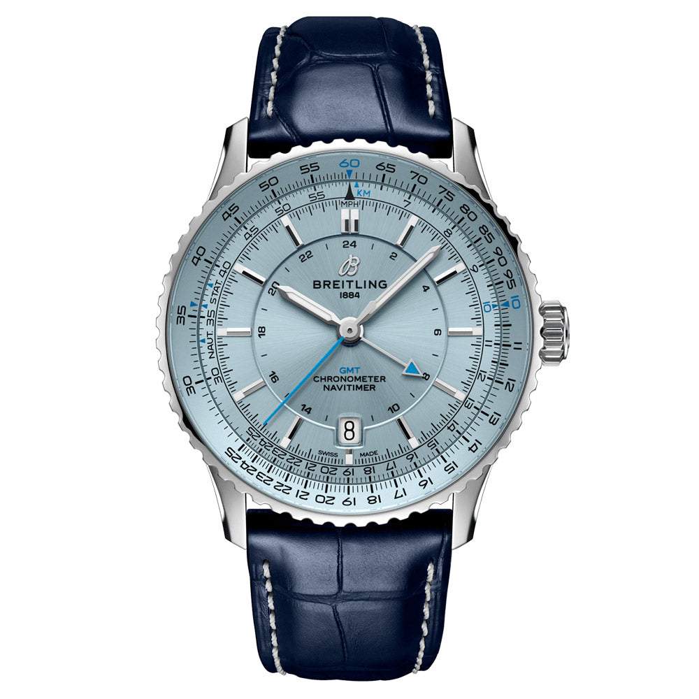 Breitling Navitimer GMT 41mm Ice Blue Dial Automatic Gents Watch A3231