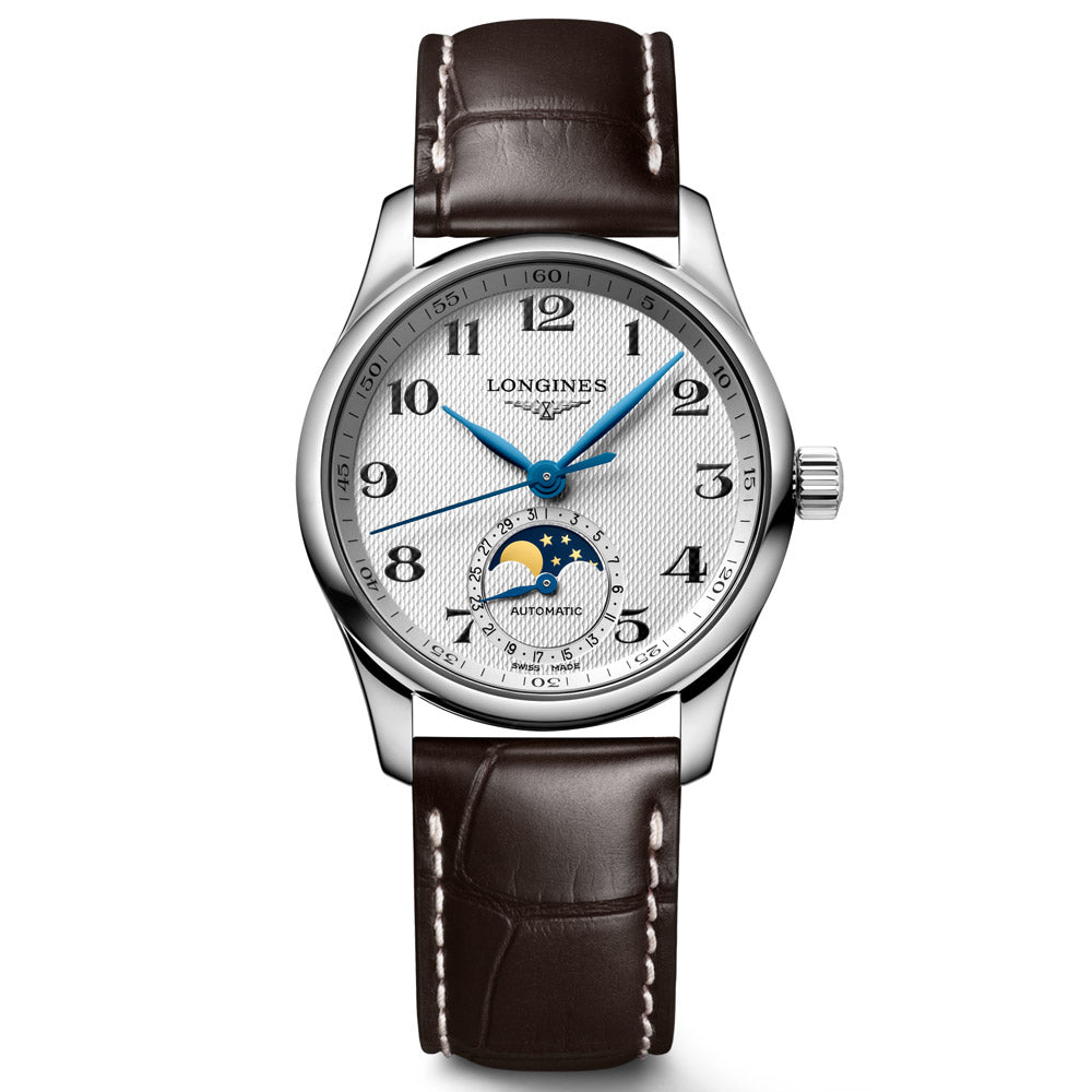 Longines Master Collection 34mm Silver Dial Moonphase Automatic Ladies