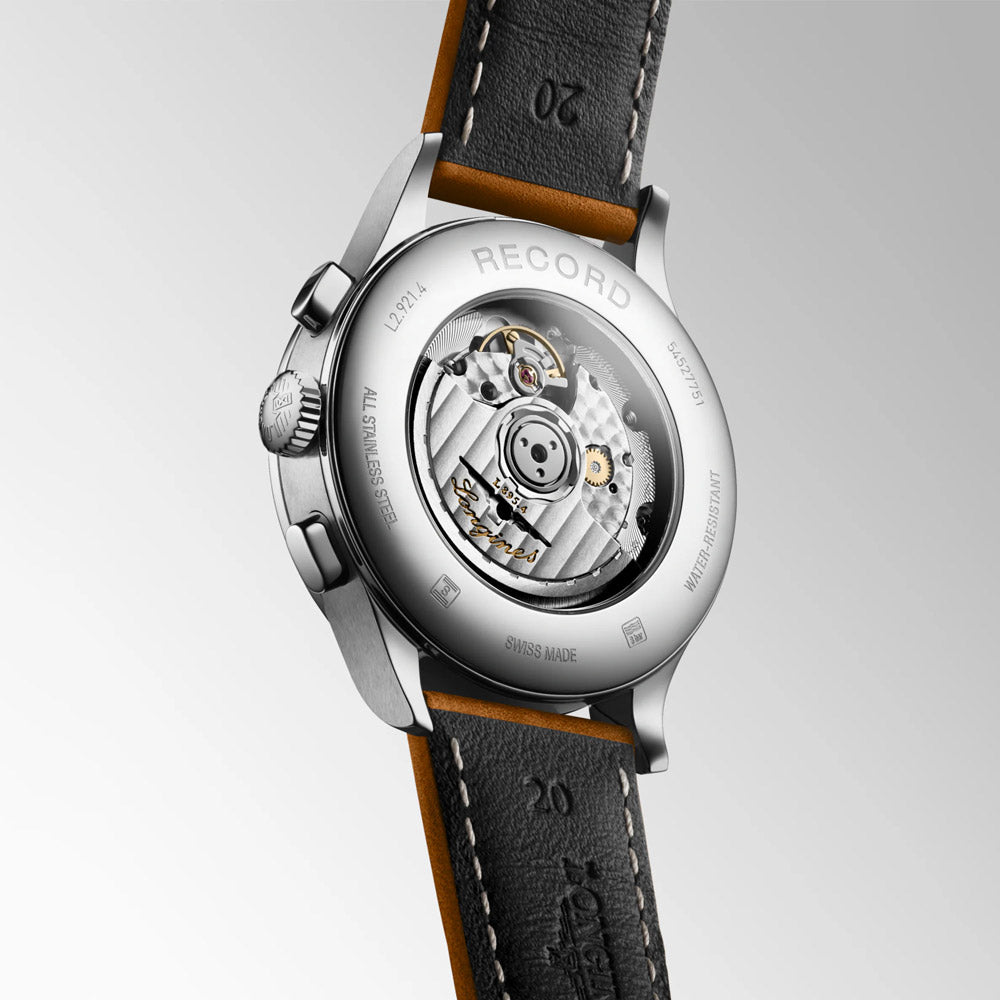 Longines Record 40mm Black Dial Automatic Chronograph Gents Watch L2.9