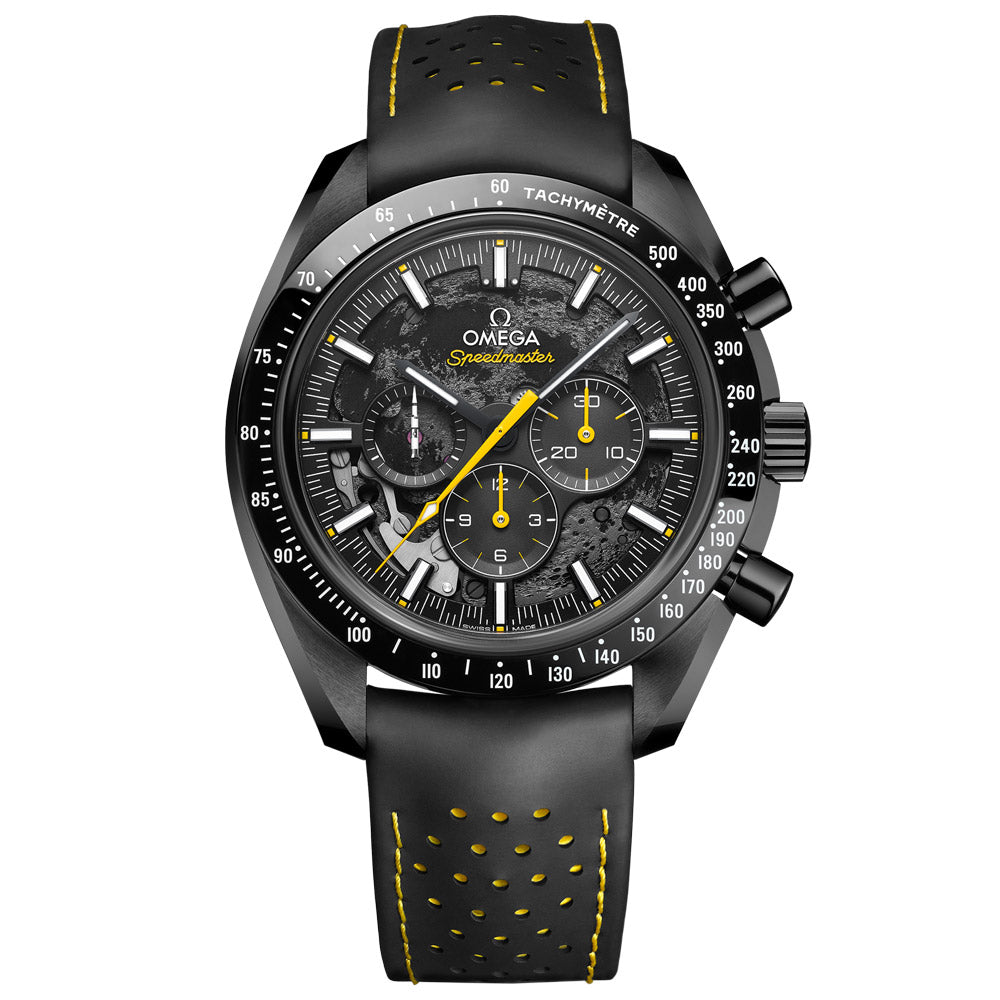Omega Speedmaster 44mm Chronograph Black Ceramic Black Leather Strap ...