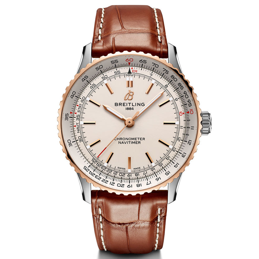 Breitling Navitimer 41mm Cream Dial 18ct Rose Gold and Steel Automatic