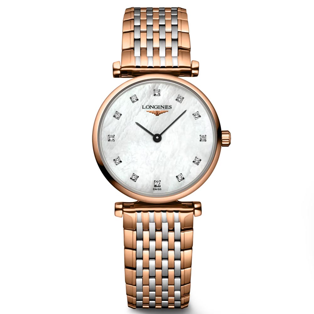 Longines La Grande Classique 24mm MOP Diamond Dot Dial Red PVD Steel L
