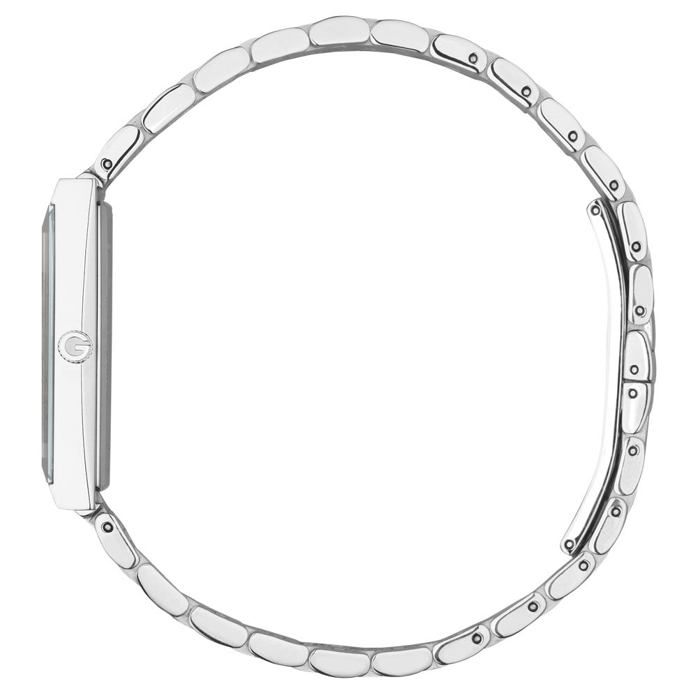 Gucci Ladies G-Frame Stainless Steel & Diamond Black Dial Watch YA1275